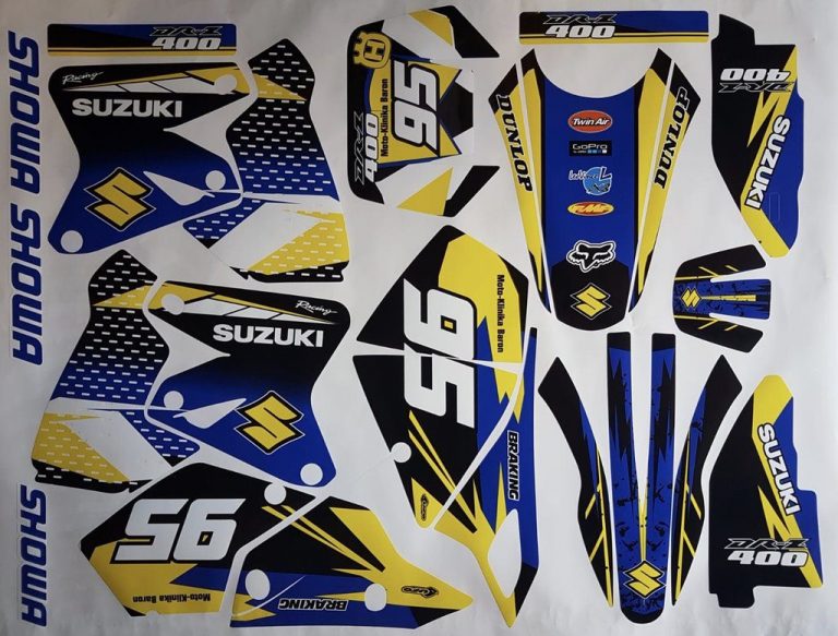 Kit déco Suzuki DRZ 400 - Yellow / Blue - Boutique Kit Déco Moto