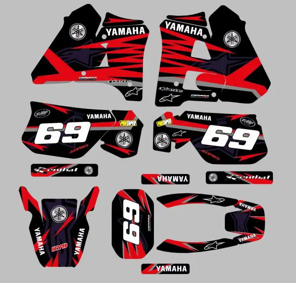 Graphic kit Yamaha DT 125 – Red | Kitdeco-moto.fr
