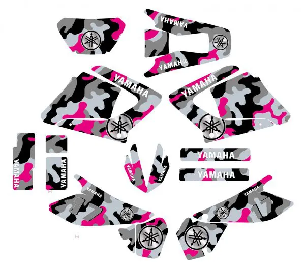 Yamaha DT 125 Graphic Kit - Pink Camouflage | Kitdeco-moto.fr