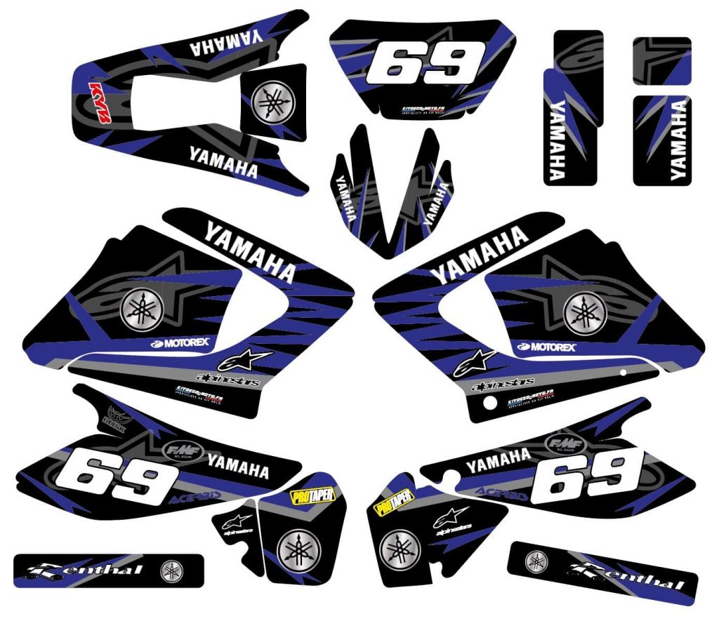 Kit déco Yamaha DT 125 – Alpinestars Blue | Kitdeco-moto.fr