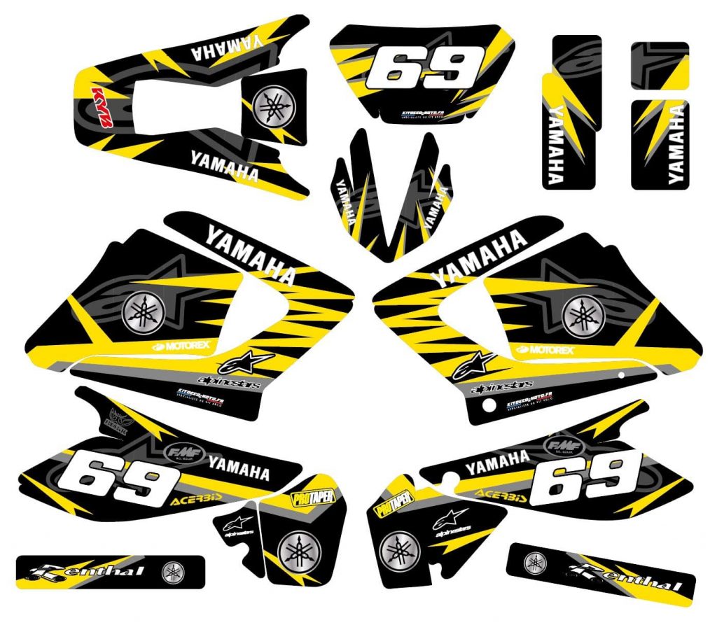 Yamaha DT 125 Graphic Kit - Alpinestars Black / Yellow - Motorcycle ...