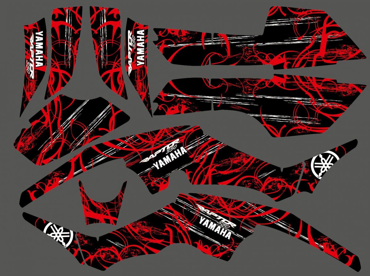 Yamaha YFM 350 Raptor Graphic Kit - Red | Kitdeco-moto.fr