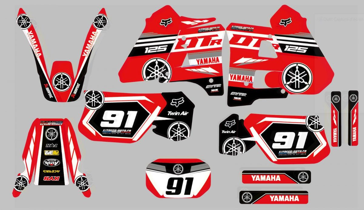 Yamaha DT 125 Graphic Kit – Factory Red - Motorcycle Graphic Kit Shop
