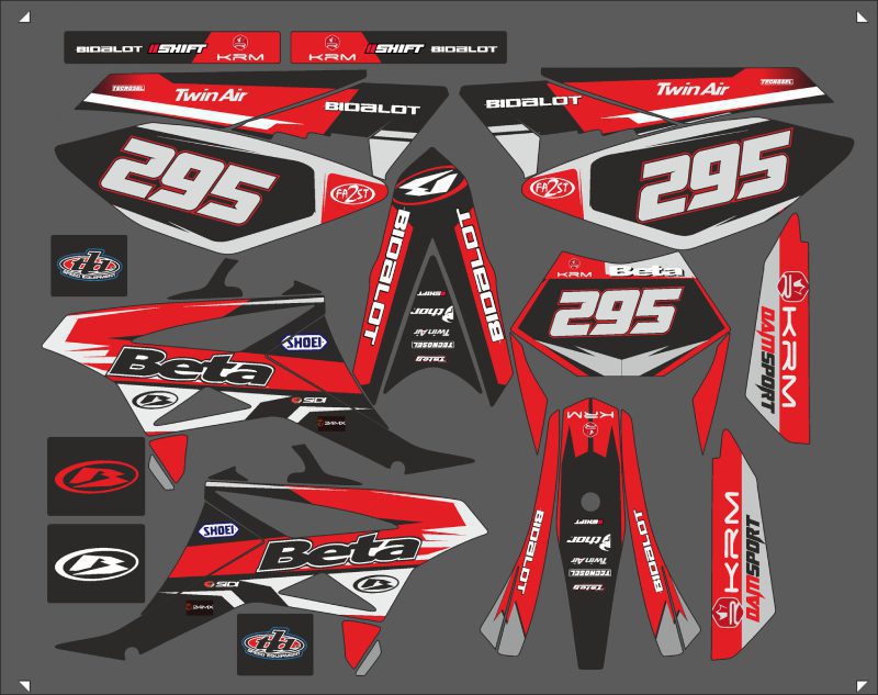 Kit déco Beta 50 – Racing Rouge – 2011-2020 | Kitdeco-moto.fr