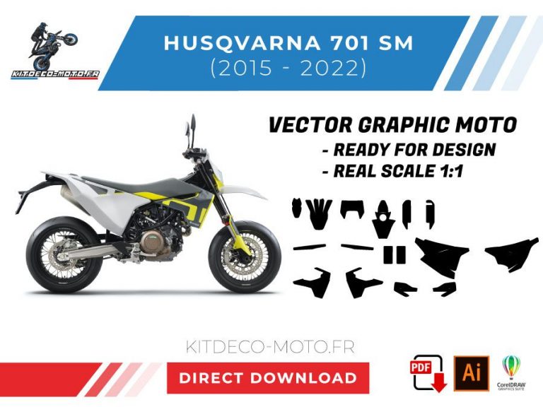Template Husqvarna 701 SM (2015-2022) Vector - Boutique Kit Déco Moto