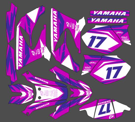 Yamaha DT 50 Graphic Kit – Flash Pink | Kitdeco-moto.fr