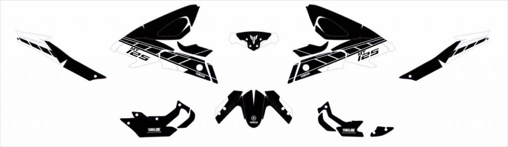 Graphic kit Yamaha MT 125 - Anniversary Black | Kitdeco-moto.fr