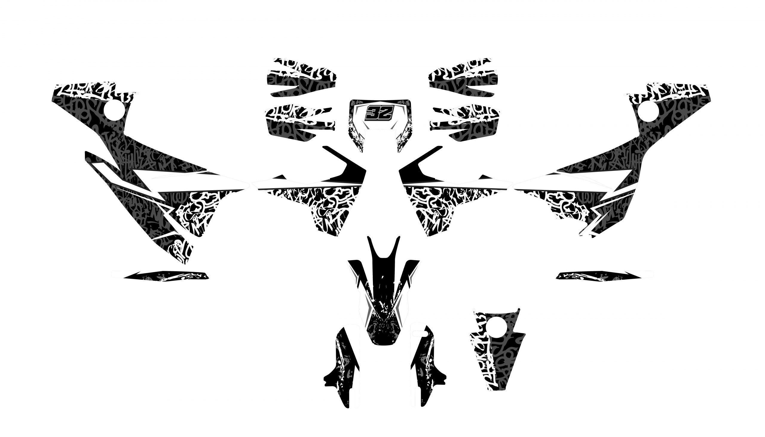 Kit déco Husqvarna 701 SM - Grafiti Blanc - Boutique Kit Déco Moto