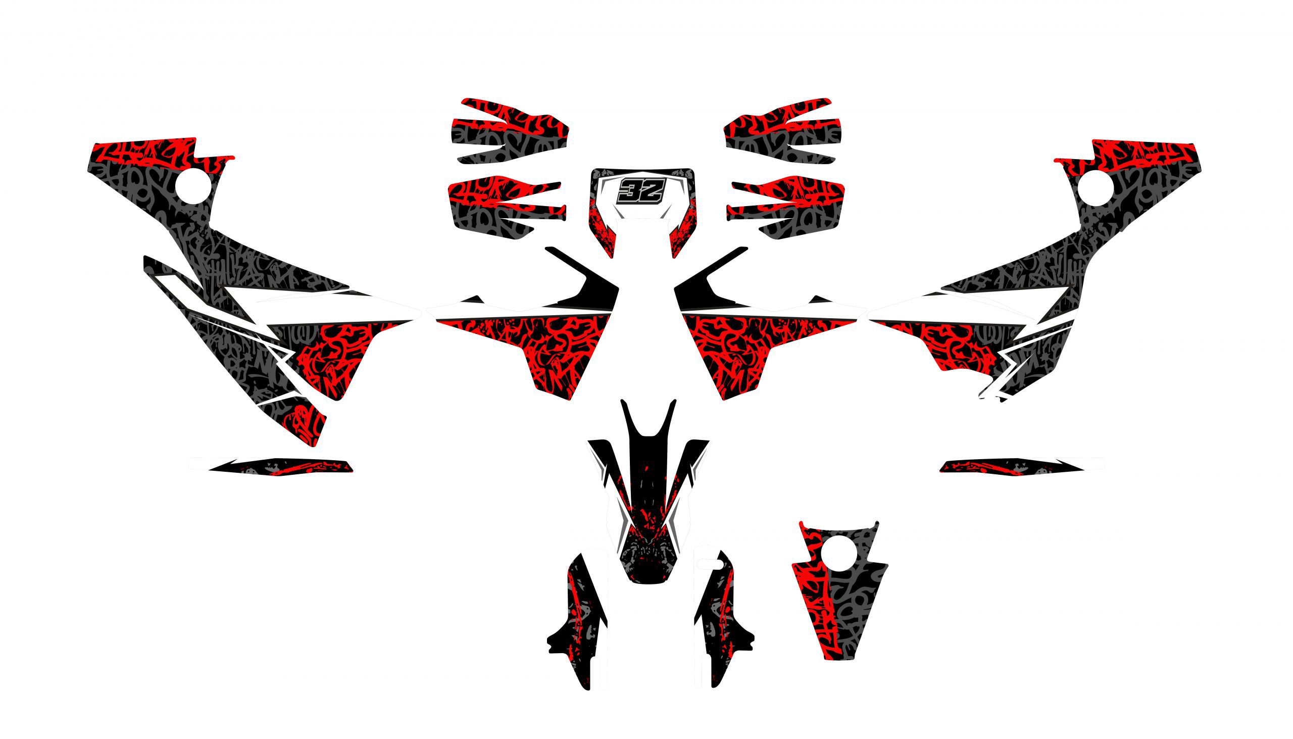 Kit déco Husqvarna 701 SM - Grafiti Rouge | Kitdeco-moto.fr