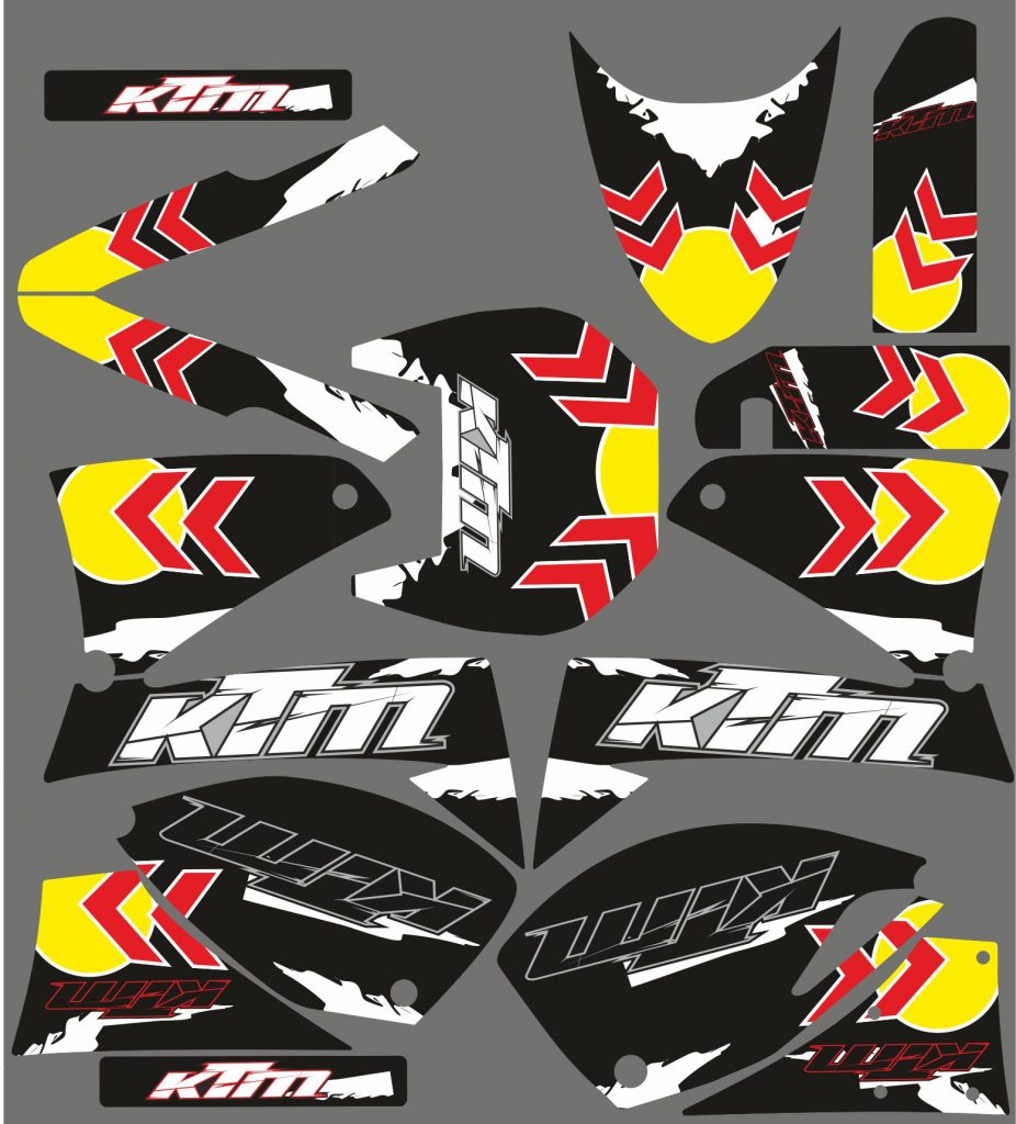 Graphic kit KTM 640 LC4 - Arrow Black | Kitdeco-moto.fr
