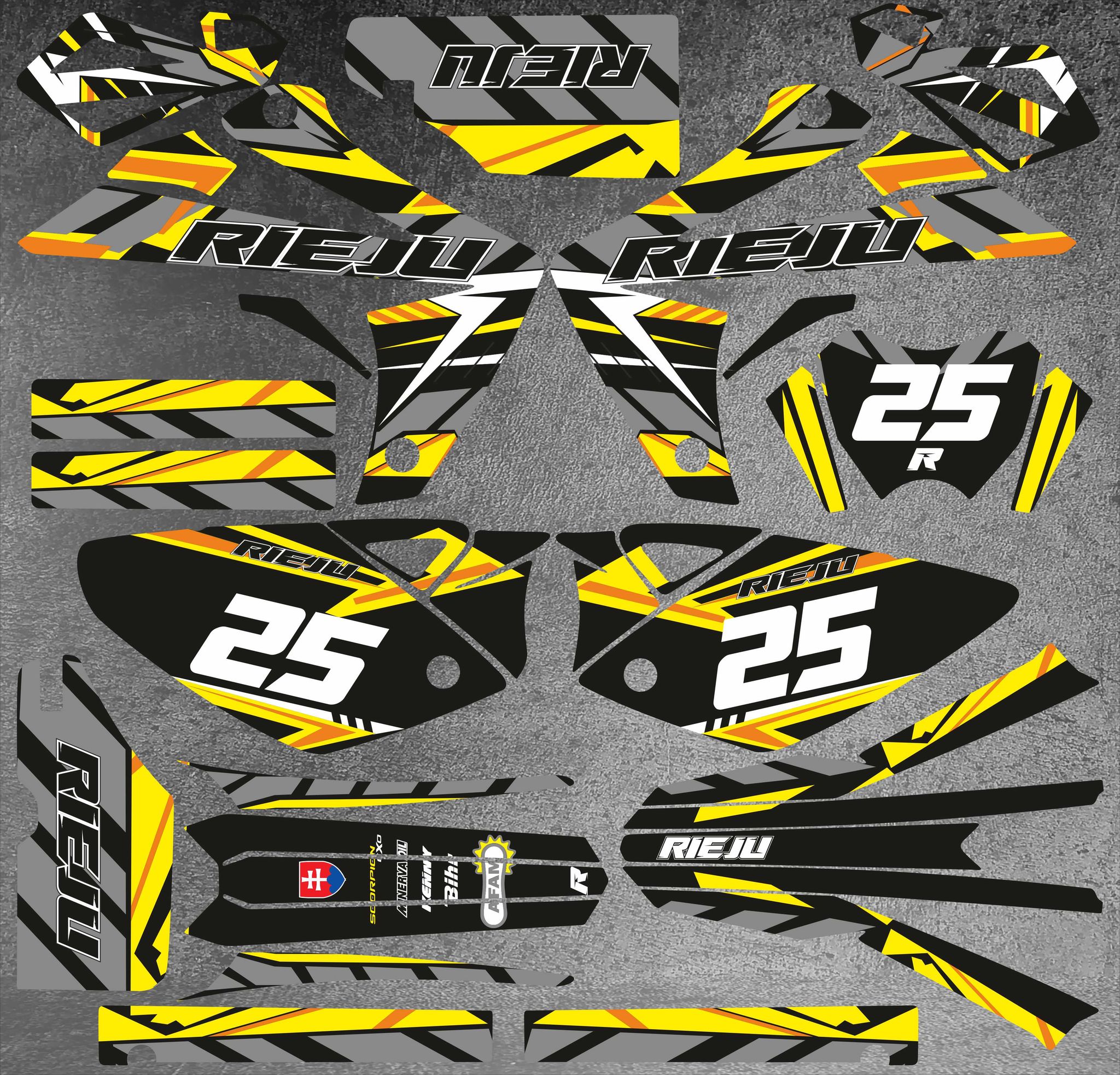 Kit deco Rieju 50 MRT - Karem Green | Kitdeco-moto.fr