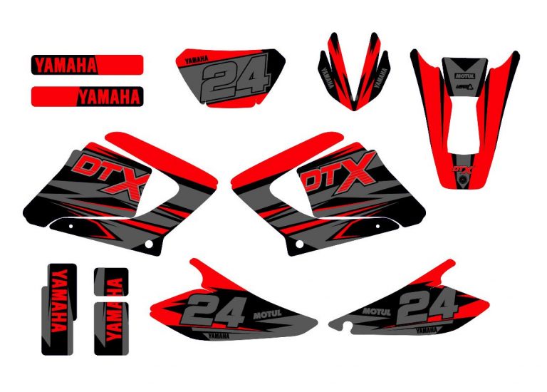 Graphic kit Yamaha DT 125 – Airline Red | Kitdeco-moto.fr