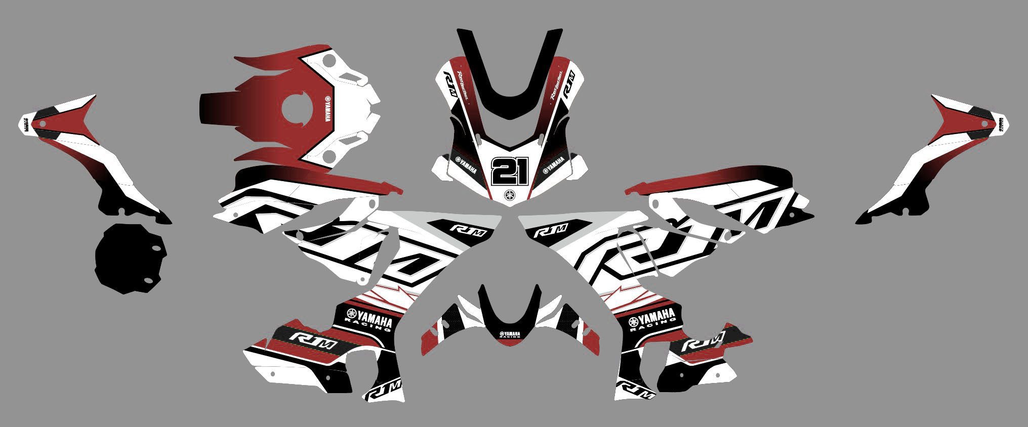 Kit déco Yamaha R1 - Racing Rouge | Kitdeco-moto.fr