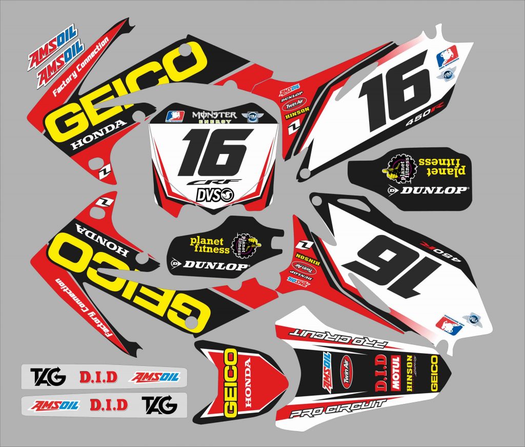 Kit déco Honda 250 CRF (2010-2013) - Geico | Kitdeco-moto.fr