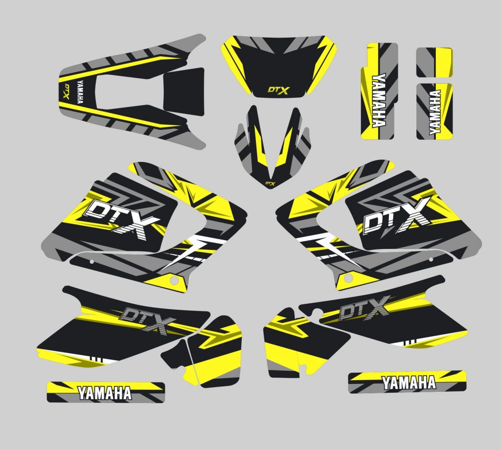 Kit déco Yamaha DT 125 - Aircross Jaune - Boutique Kit Déco Moto
