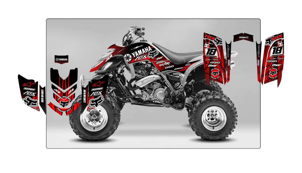 Graphic kit Yamaha YFM 660 Raptor - Factory Racing Blue | Kitdeco-moto.fr