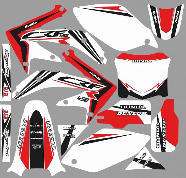 Graphic kit Honda 250 CRF (2006-2009) - Factory #2 | Kitdeco-moto.fr