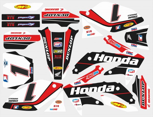 Graphic kit Honda 450 CRF (2005-2008) - Factory Racing | Kitdeco-moto.fr