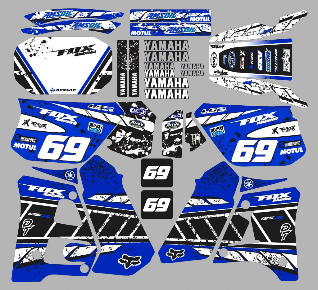 Yamaha DT 125 Graphic Kit – Cyran Blue | Kitdeco-moto.fr