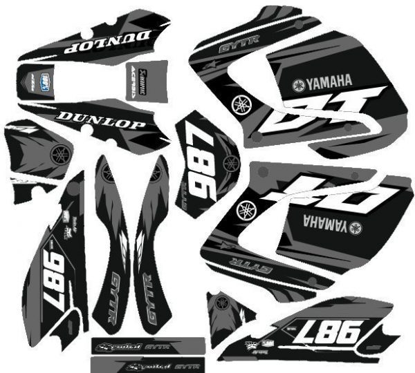 Yamaha DT 125 Graphic Kit – Light Gray | Kitdeco-moto.fr