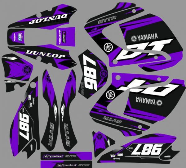 Yamaha DT 125 Graphic Kit – Light Violet - Motorcycle Graphic Kit Shop