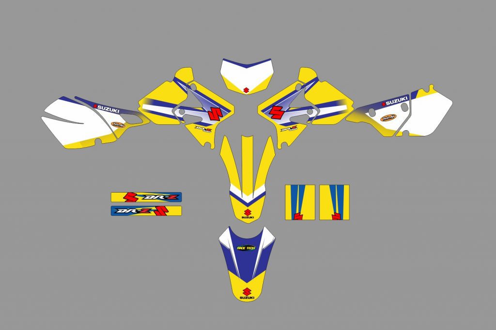 Kit déco Suzuki DRZ 400 - Airline Blanc | Kitdeco-moto.fr