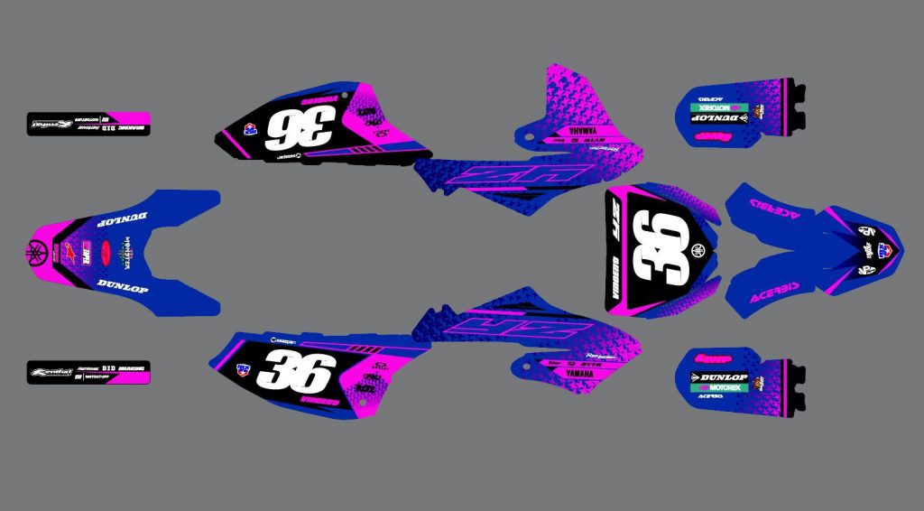 Kit déco Yamaha 65 YZ - Abeille Rose - Boutique Kit Déco Moto