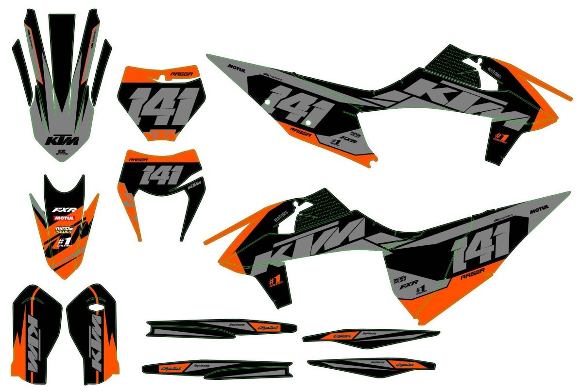 Kit déco KTM EXC / EXC-F (2020-2023) - Army #3 | Kitdeco-moto.fr