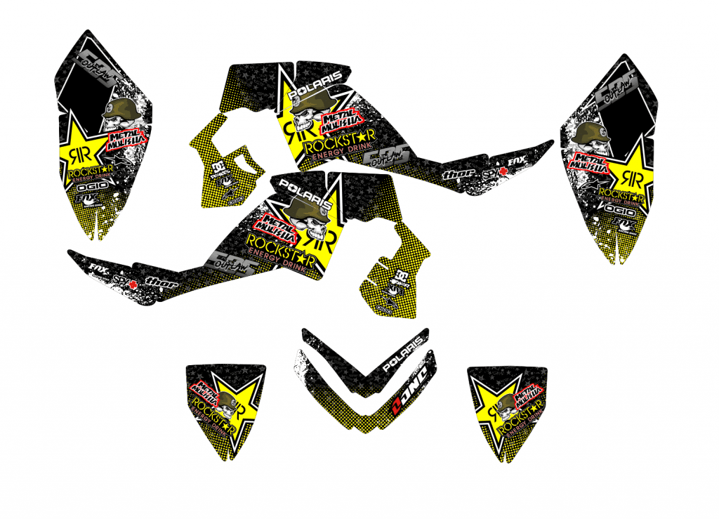 Polaris 500 Outlaw Deco Kit - Rockstar - Motorcycle Deco Kit Shop