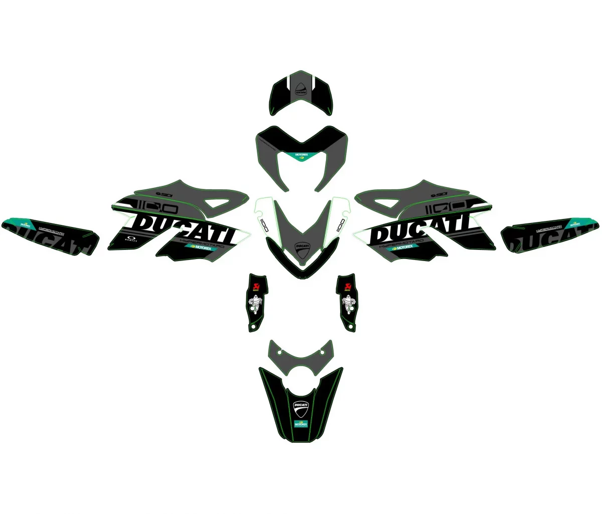 Ducati Hypermotard 796 / 1100 graphic kit - Rex | Kitdeco-moto.fr