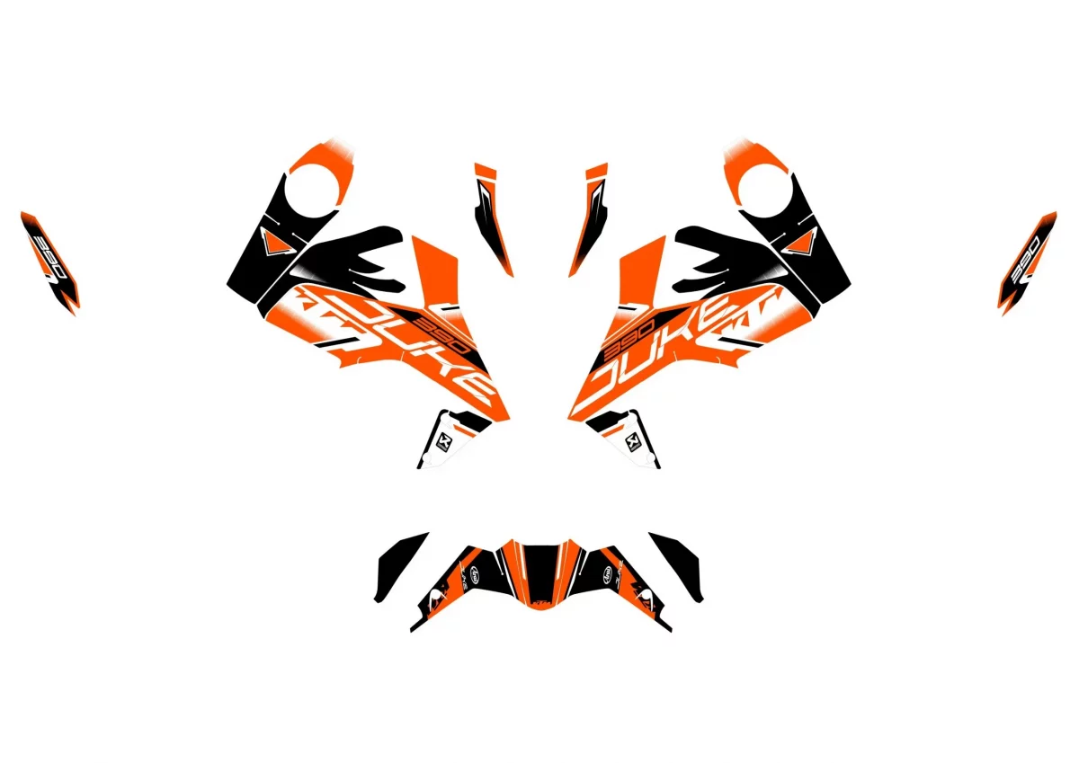 Kit déco KTM 125 / 390 Duke - Race Orange - Boutique Kit Déco Moto