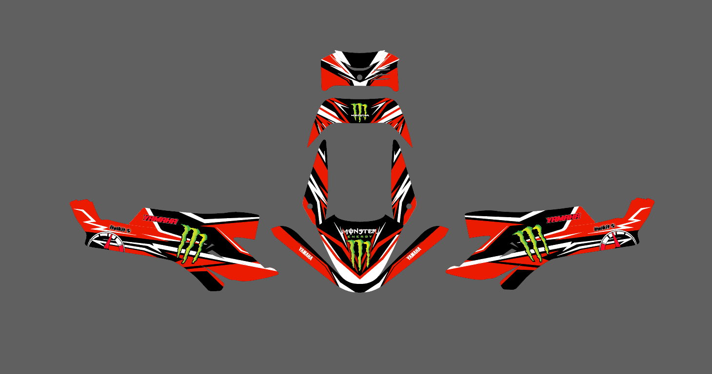 Kit déco MBK Booster (1990-2003) - Monster Rouge - Boutique Kit Déco Moto