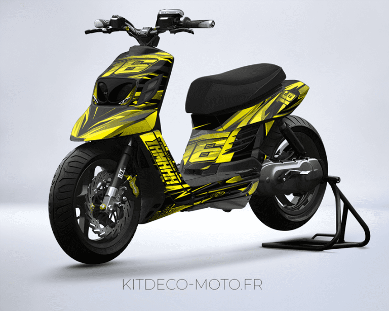 Kit déco MBK Booster BCD - Airon Jaune - Boutique Kit Déco Moto