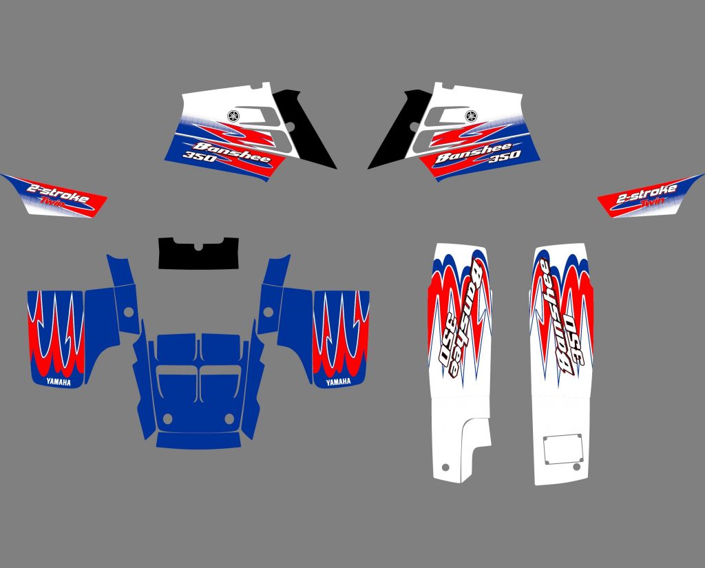 Kit gráfico Yamaha 350 Banshee - Red Flame | Kitdeco-moto.fr