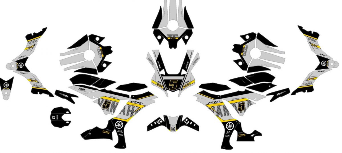 Yamaha R1 Graphic Kit - Airon Yellow - Motorcycle Graphic Kit Shop