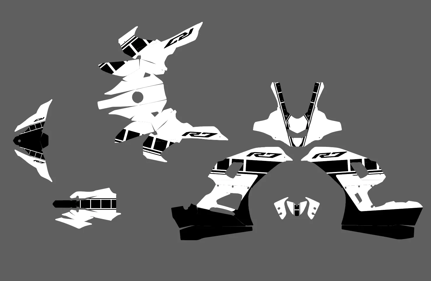 Graphic kit Yamaha R7 - Anniversary White | Kitdeco-moto.fr