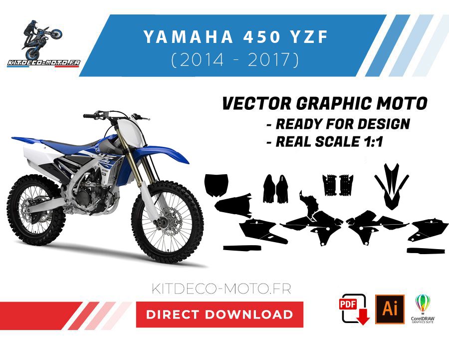 Template Yamaha 450 YZF (2014-2017) Vector - Boutique Kit Déco Moto