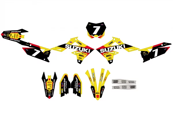 Kit déco Suzuki 250 RMZ (2019-2024) - Type Origine | Kitdeco-moto.fr