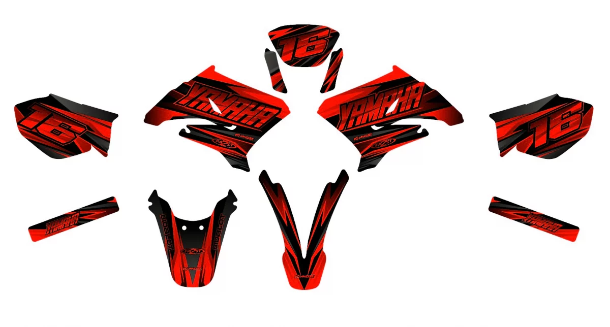 Kit déco Yamaha DT 50 – Airon Rouge - Boutique Kit Déco Moto