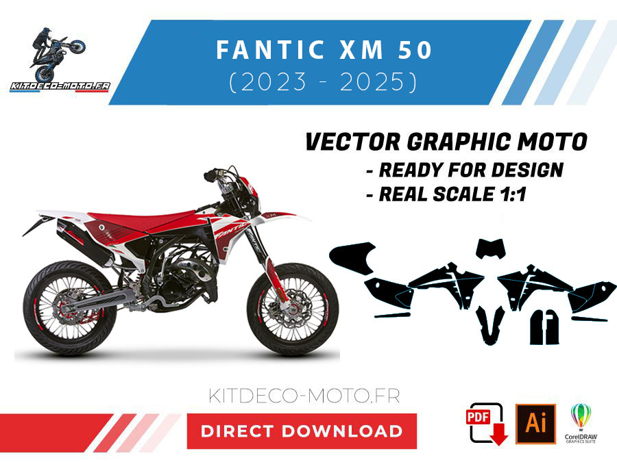 Template Fantic XM 50 (2023-2025) Vector - Boutique Kit Déco Moto