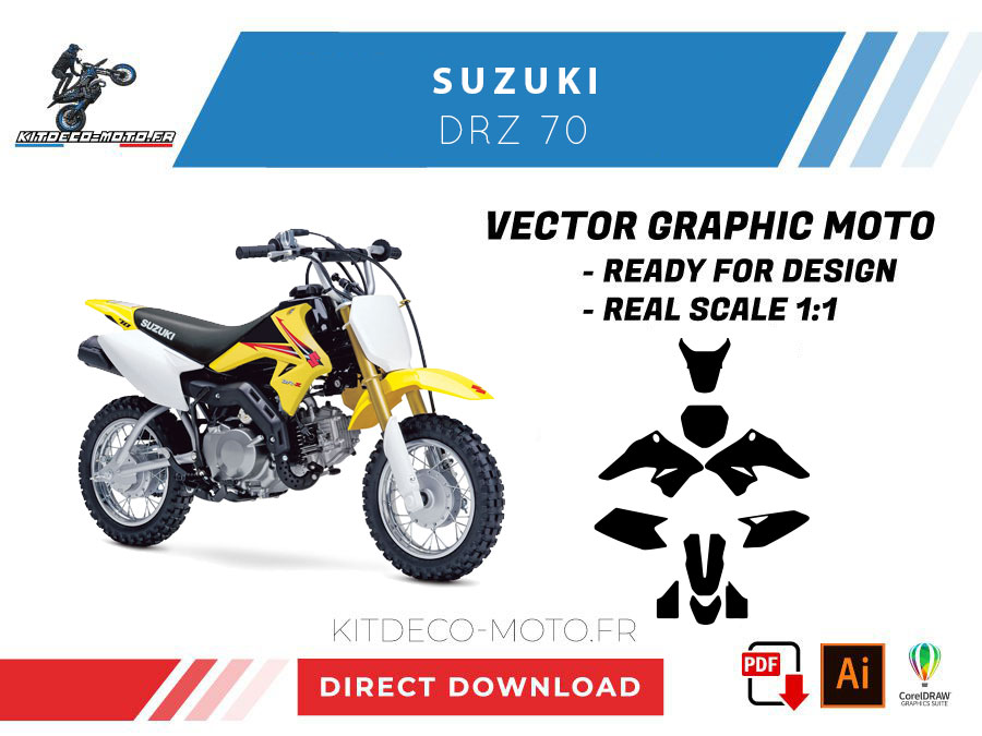 Template Suzuki 70 DRZ - Vector - Boutique Kit Déco Moto